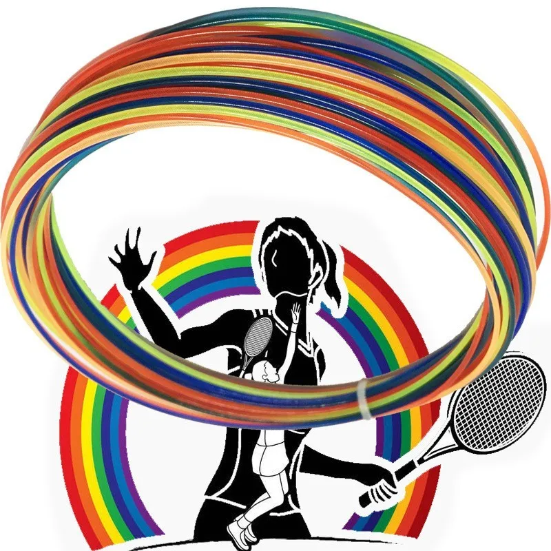 12.2m Composite Fiber Tennis Racket Rainbow Strings 1.3mm Diameter ...