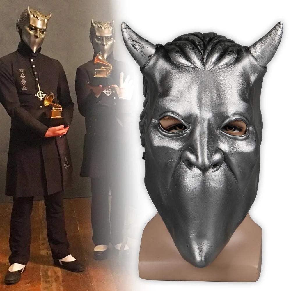 Ghost Nameless Ghoul Mask Cosplay Ghost B.C Rock Roll Band Latex Helmet ...