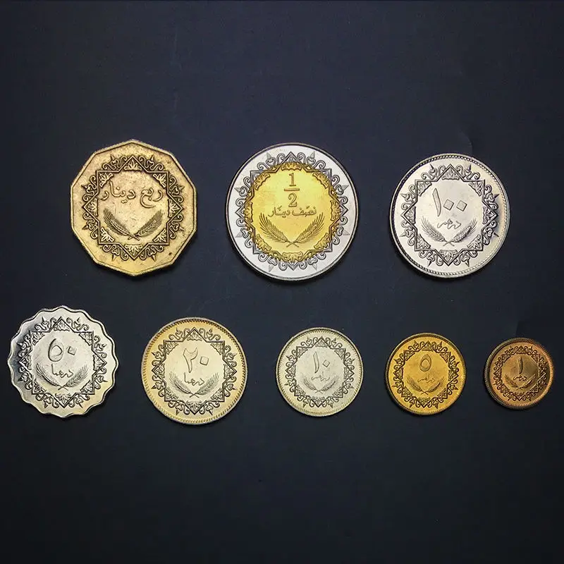 L 2] Libya 8 Coins, 1 5 10 20 50+100 Dirham ,1/4, 1/2 dinar , AUNC UNC ...
