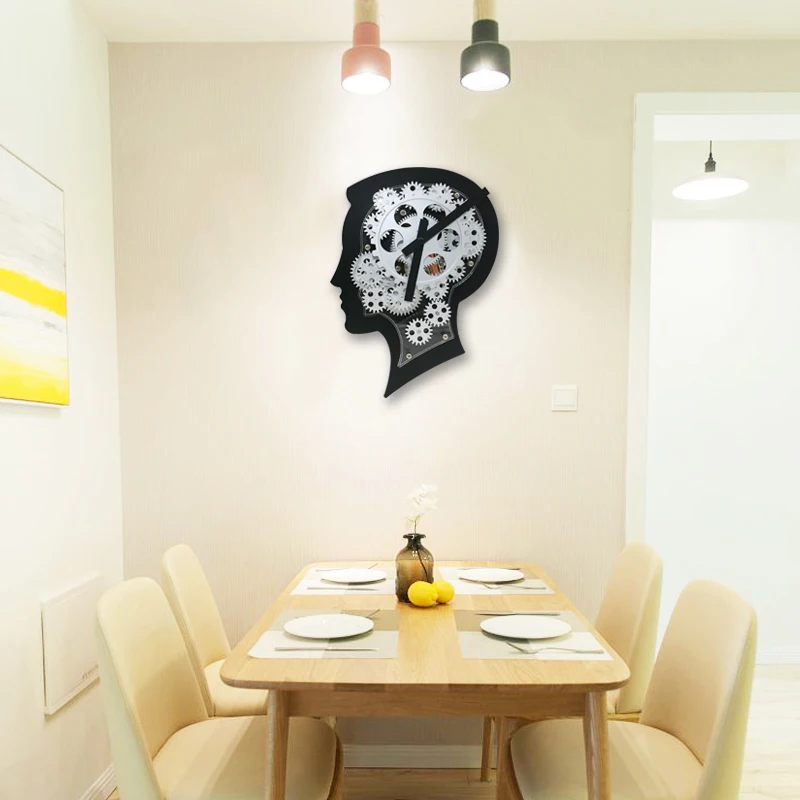 HY - G108 Wonderful Brain Model Wall Clock Mechanical Gear Dynamic ...