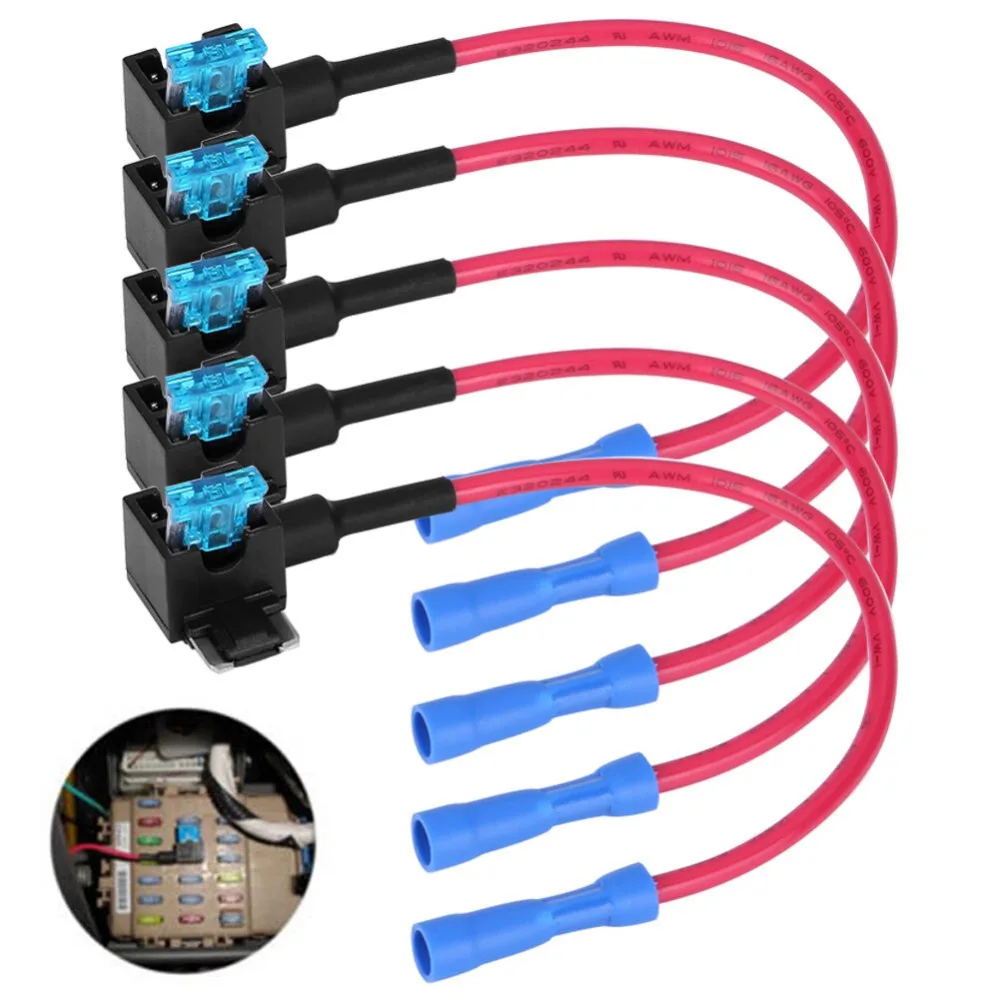5Pcs Micro Add-Circuit Adapter Fuse Set accessories Car Auto Circuit ...