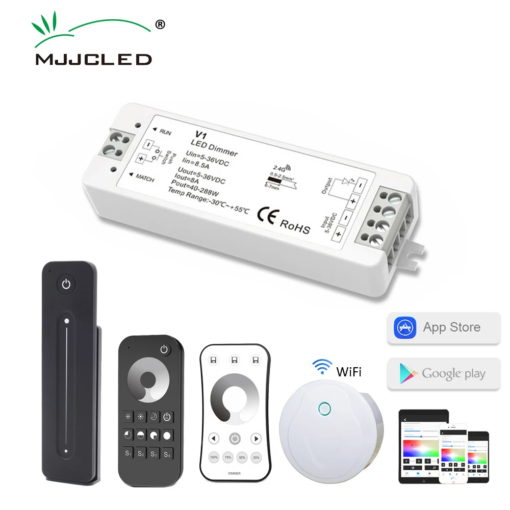 12V LED Dimmer 24V PWM Wireless RF Dimmer Switch 36V 5V LED Strip ...