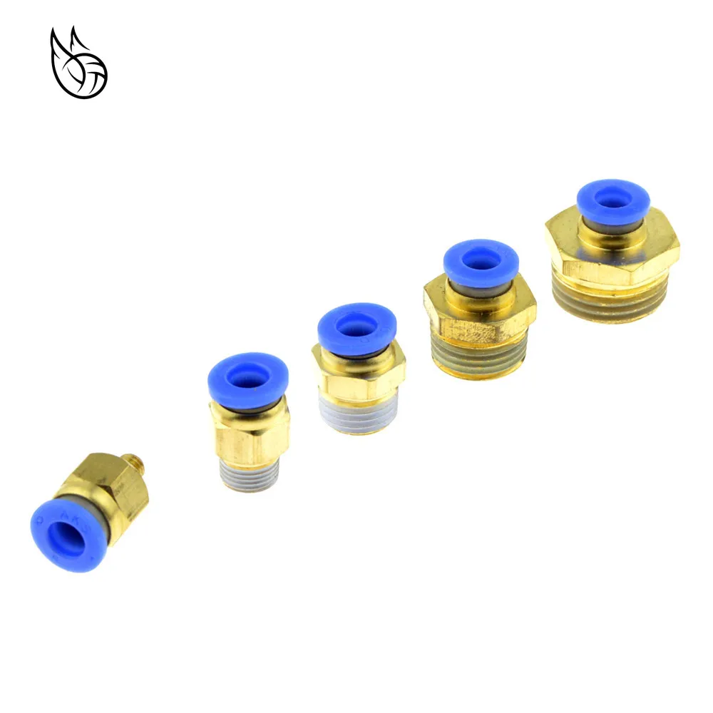 Pneumatic 6mm Od Hose Tube 1/4"pt 1/8" 3/8" 1/2" Bspt M5 Male Thread ...