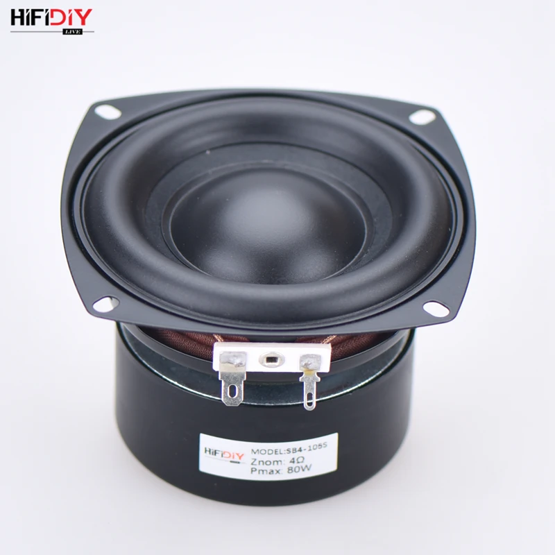 HI FI DIY AUDIO 4 inch 80W Woofer Speaker High Power Long Stroke BASS ...