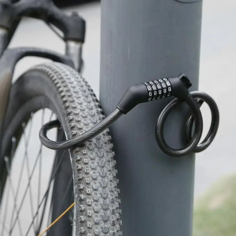 Universal Bicycle 5 Password Steel Wire Bike Chain Lock Security ...
