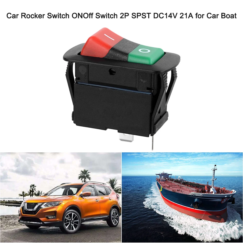 Car Rocker Switch ON/Off Switch 2 P SPST DC14V 21A para o Barco Do ...