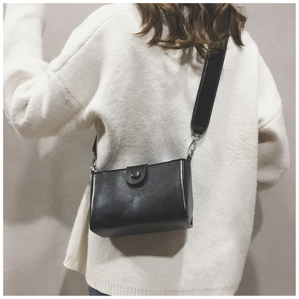 2018 New Women Solid Color Shoulder Bag Korean Style Ladies Pu Leather ...