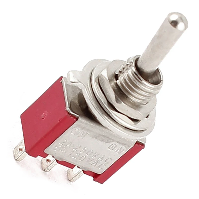 AC 250V/2A 120V/5A ON/ON 2 Position SPDT Mini Micro Toggle Switch Red ...