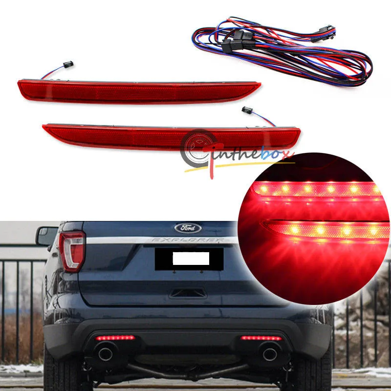 Red Lens Tail Brake Fog Light JDMTECH LED Rear Bumper Reflector Lights ...