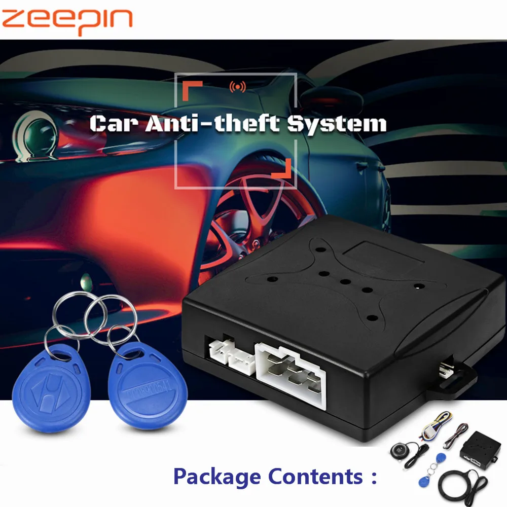 ZEEPIN Car Anti Theft System Two Way RFID Engine Lock Keyless Entry ...