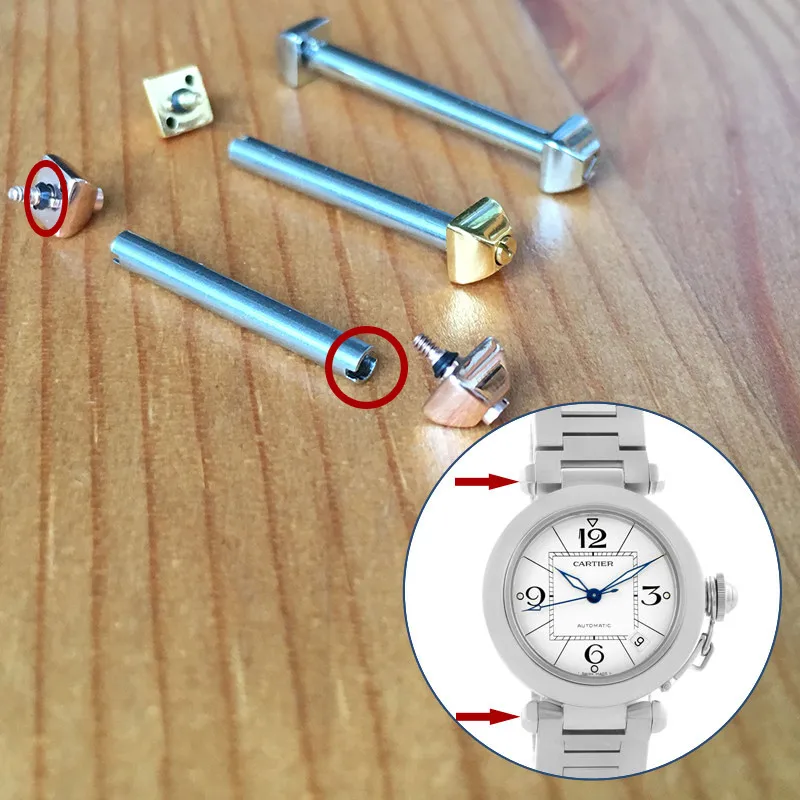 16-22mm steel screw tube for Cartier Pasha watch band strap bracelet ...