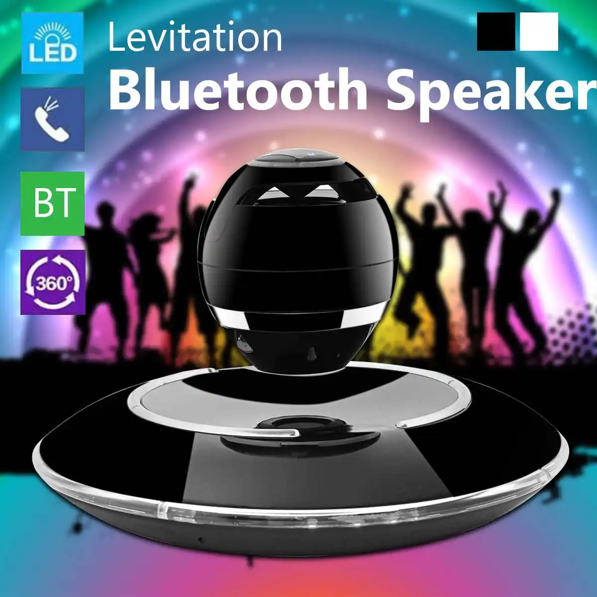 LED Magnetic Levitation Wireless bluetooth Speaker 360 Auto Rotating ...