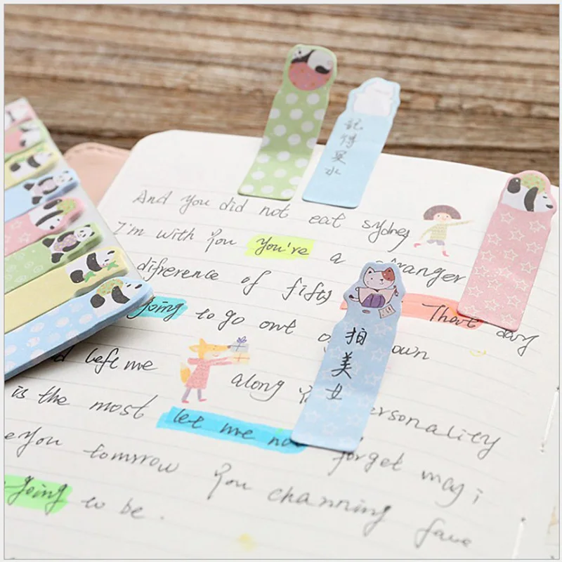 Cute Cat Memo Pads Set Kawaii Panda Sticky Notes Planner Stickers Pads ...