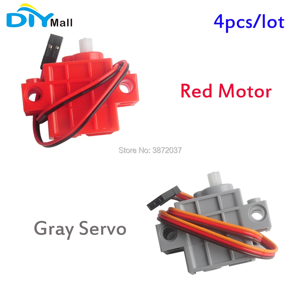 4pcs/lot Diymall Gray Servo Red Motor For Geekservo Geek Servo With ...