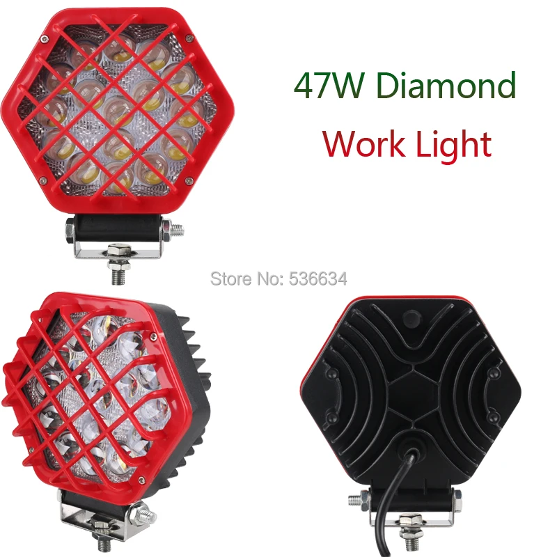 2 шт. 48 Вт Алмазный супер яркий проектор светодиодный рабочий свет для ...