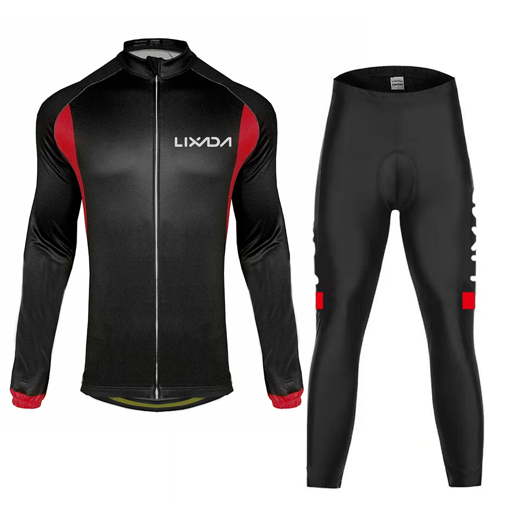 Lixada Cycling Cloth Set Men's Sports Suit Winter Autumn Long Sleeves ...