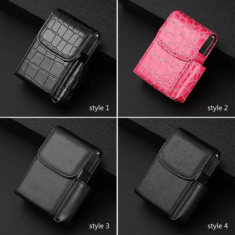 Cigarette Box Lighter Holder Tobacco PU Leather Nice Gift Smoker Smoke ...