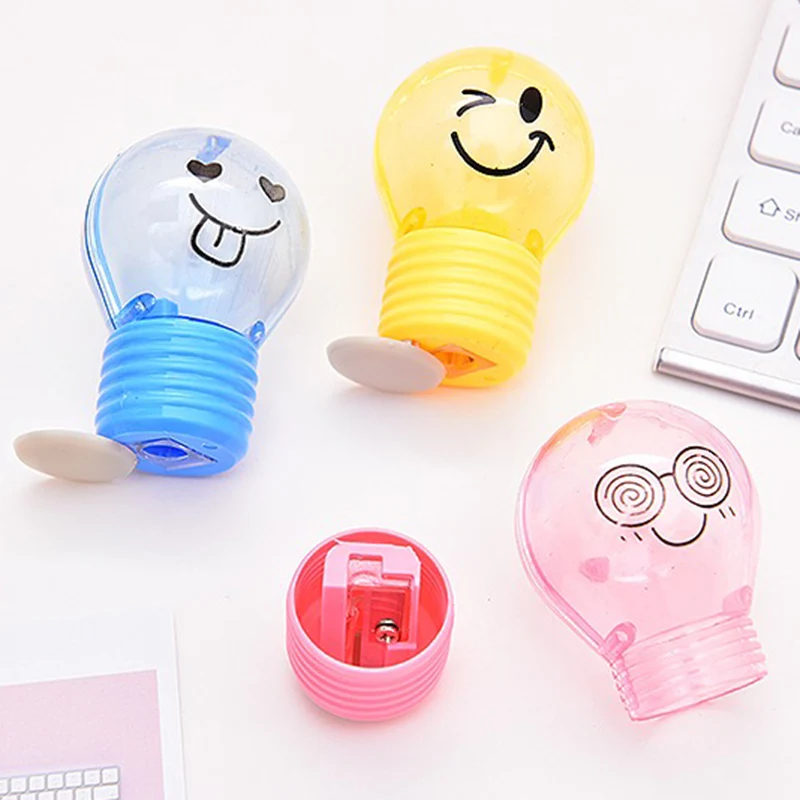 Novelty Bulb Style Pencil Sharpener Creative Emotions Plastic Pencil ...