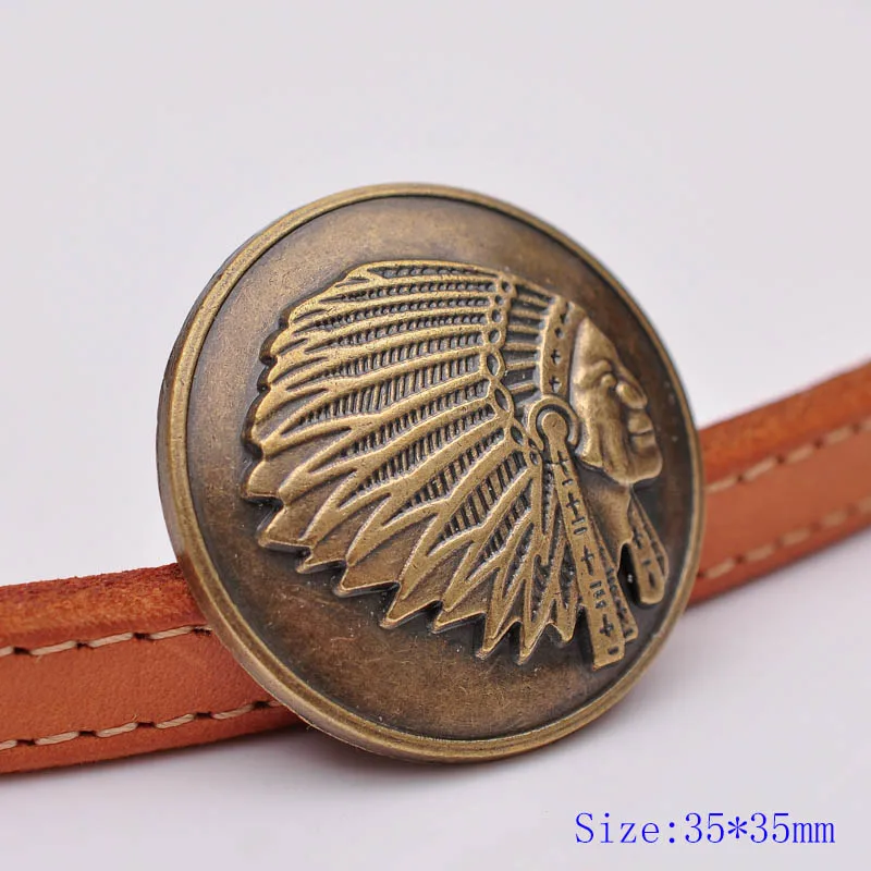5PC-35X35MM-Biker-Autique-Brass-Southwest-Indian-Chief-Head ...