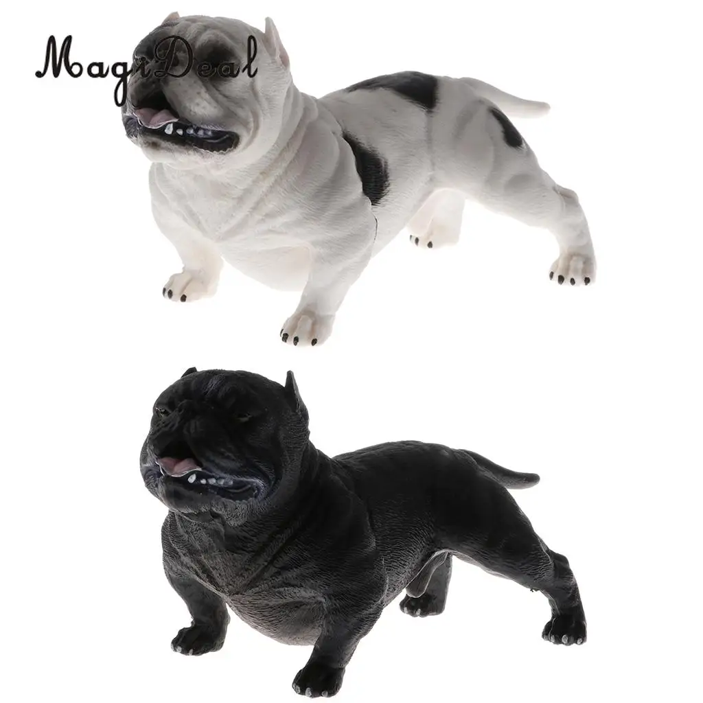 Lifelike Small Plastic Animal Model American Bully Pitbull Door Guard ...