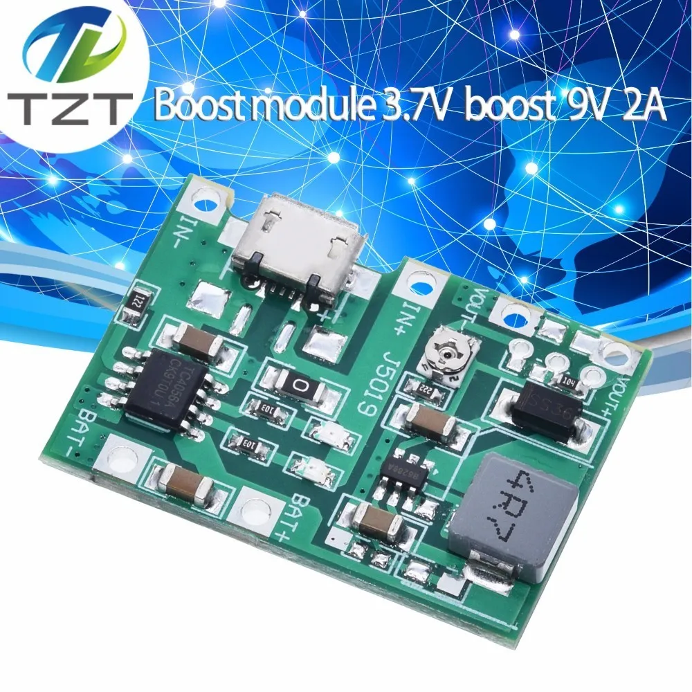 Lithium Li-ion 18650 3.7V 4.2V Battery Charger Board DC-DC Step Up ...