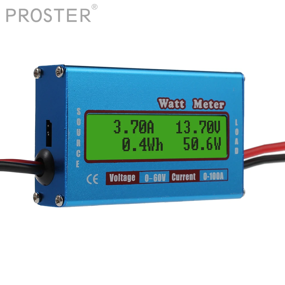 PROSTER-Digital-Wattmeter-High-precision-Power-Meter-DC-60V-100A-RC ...