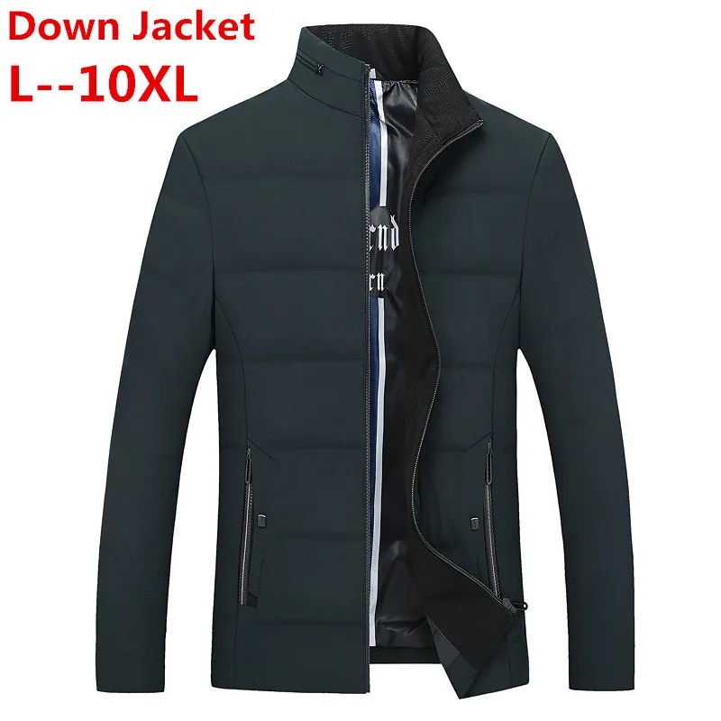 Plus size 8XL 6XL 5XL Winter Jacket Men Slim Fit White Duck Coats ...