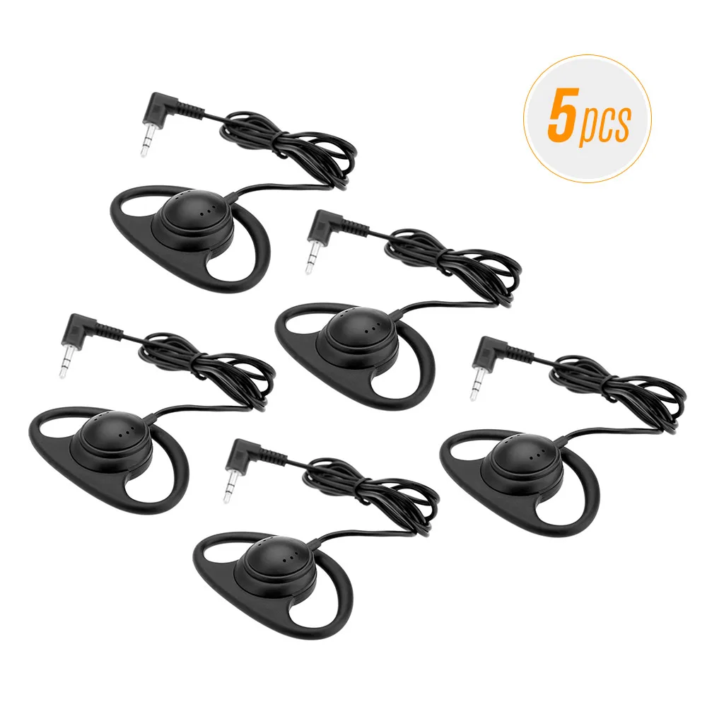 Portable 5Pcs Single Side Headset Headphone Earphone 3.5mm Plug for ...