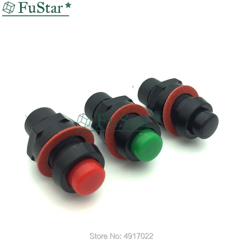 10pcs Push Button Switch 10mm Momentary Self Locking Round Button ...