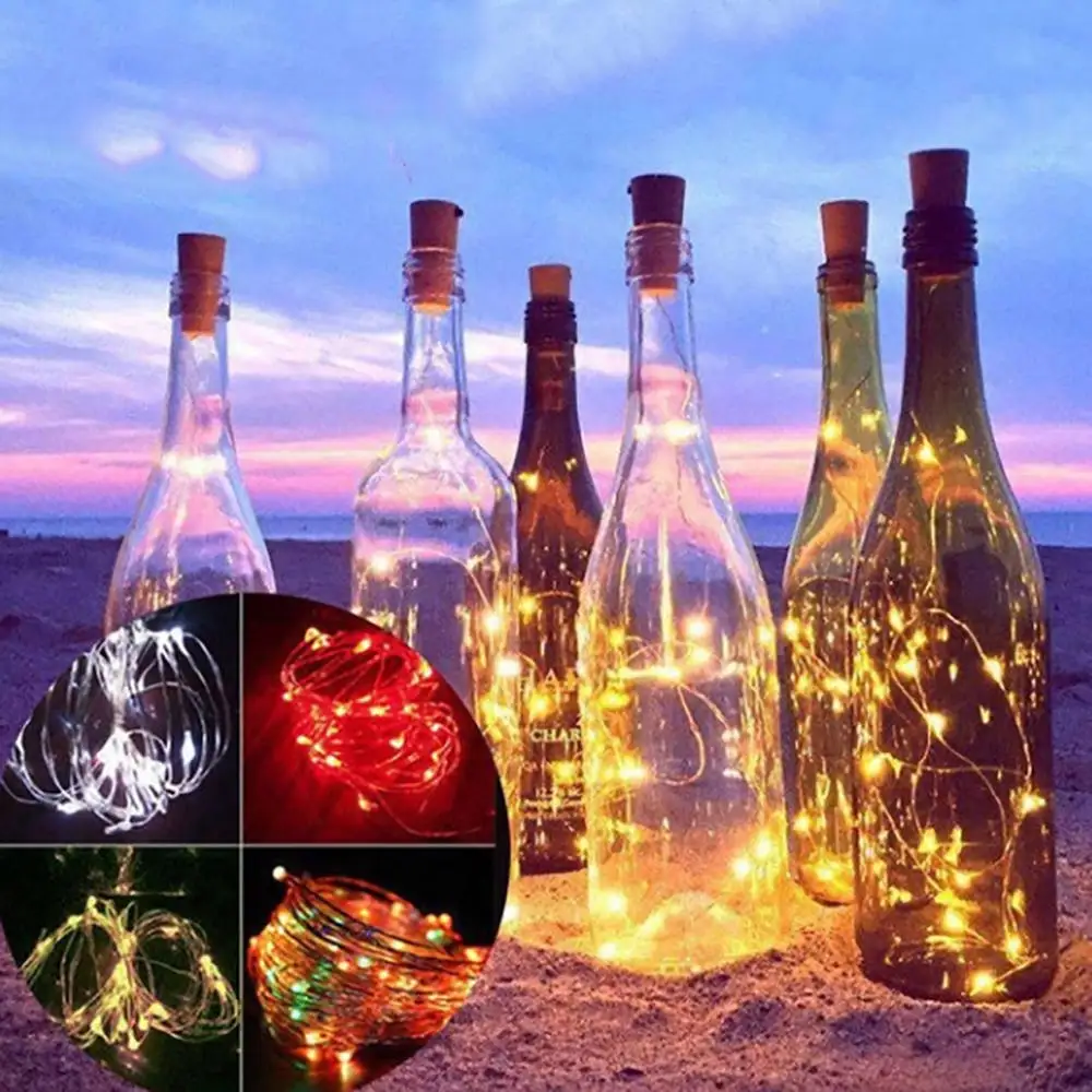 8 шт. Солнечный светодиодный в форме винной бутылки свет шнура теплый ...
