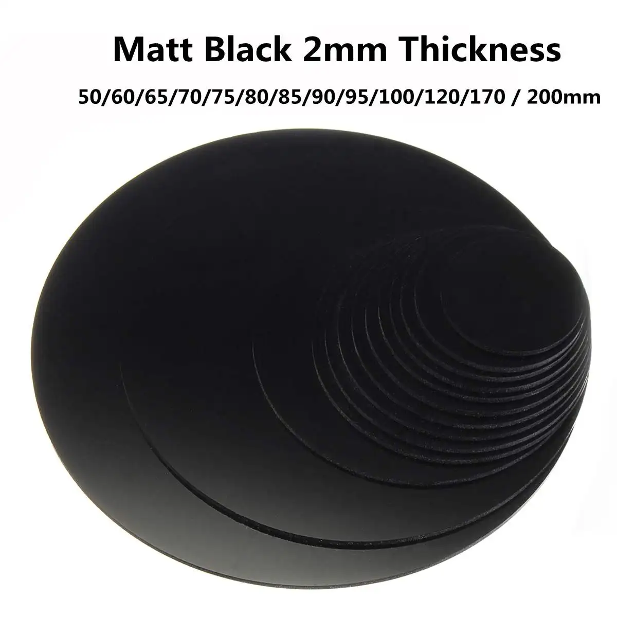 1Pcs Black Round Acrylic Plate Discs Plastic Circles 2mm Thick Laser ...