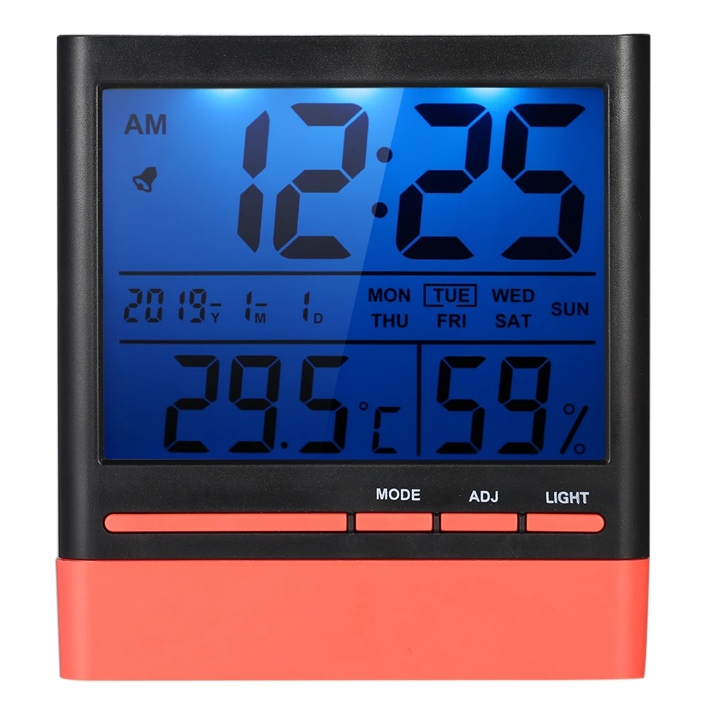 Lcd Digital Indoor Thermometer Hygrometer Temperature Humidity Gauge Meter Alarm Clock Thermo