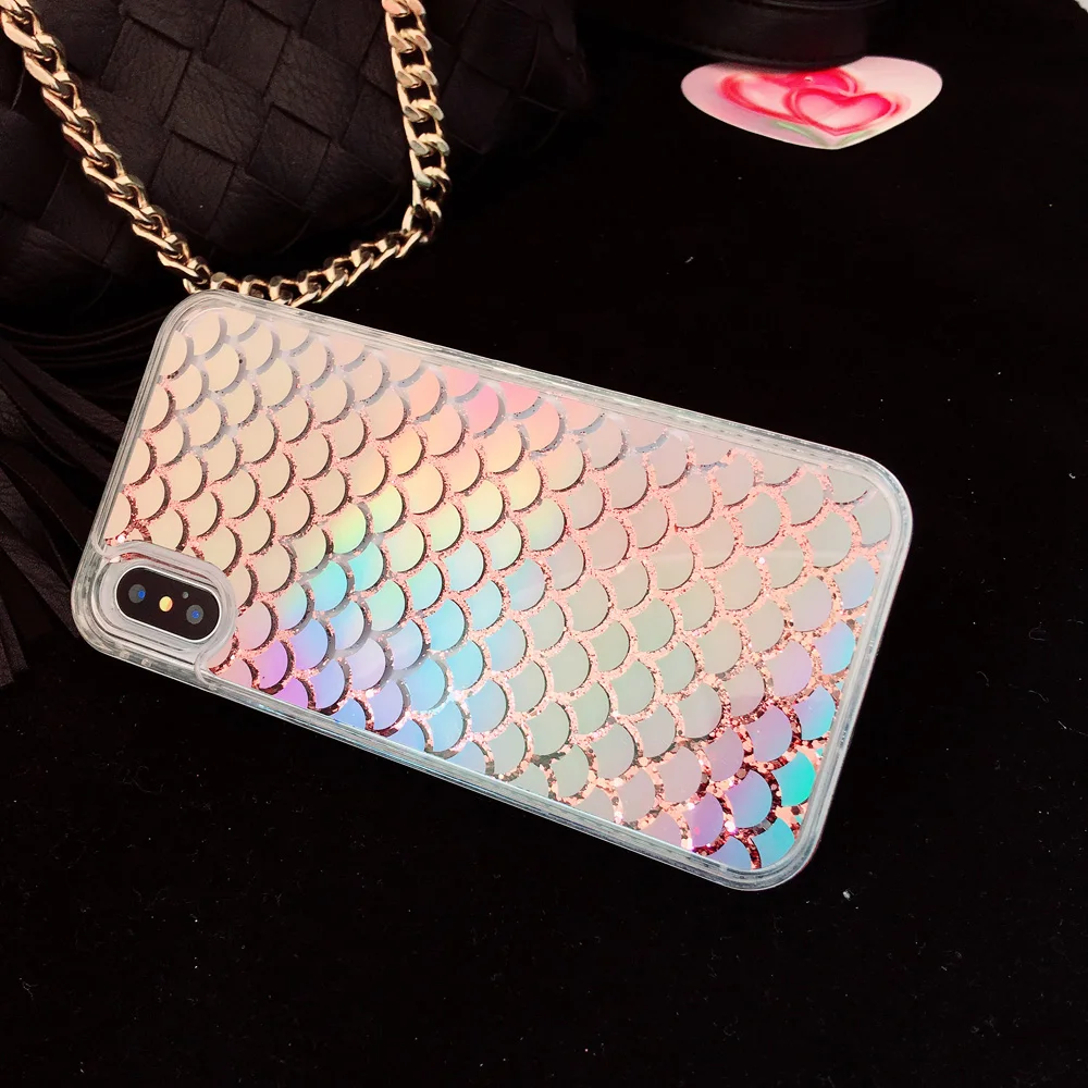 Bling Liquid Dynamic Quicksand Laser Mermaid fish Scales Glitter Shinny ...