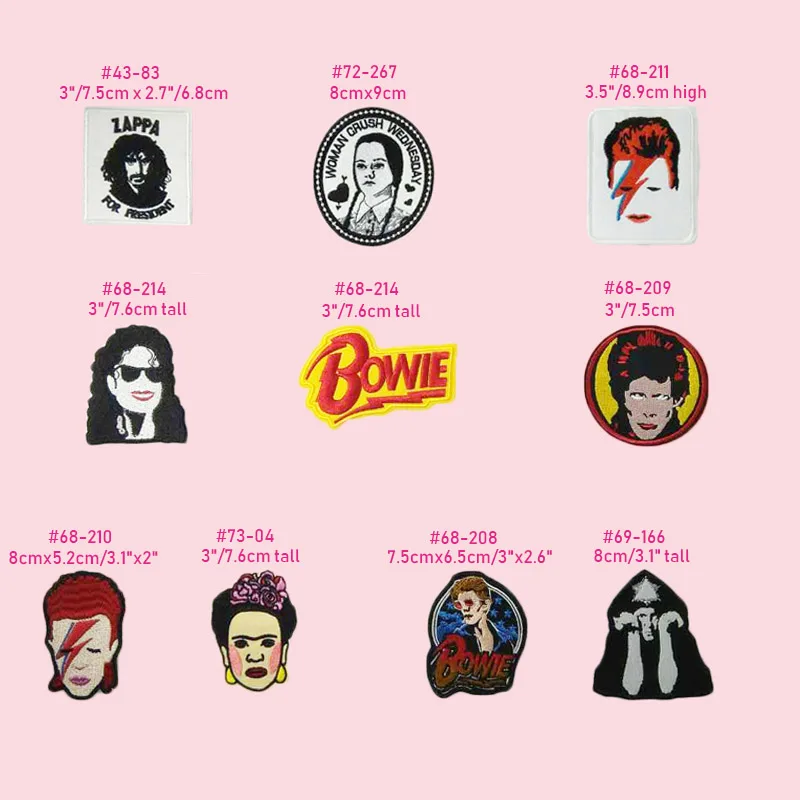 Patches MICHAEL JACKSON David Bowie ZAPPA For President Wednesday ...