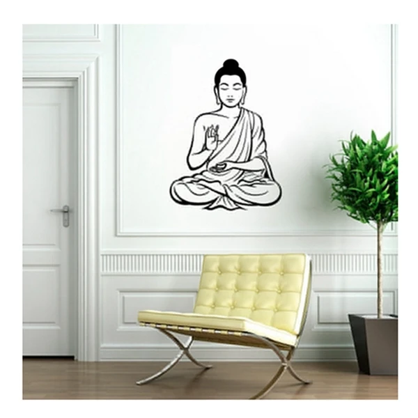 DIY Black Wall Sticker Meditating Buddha Decal Removable Art Mural Home ...