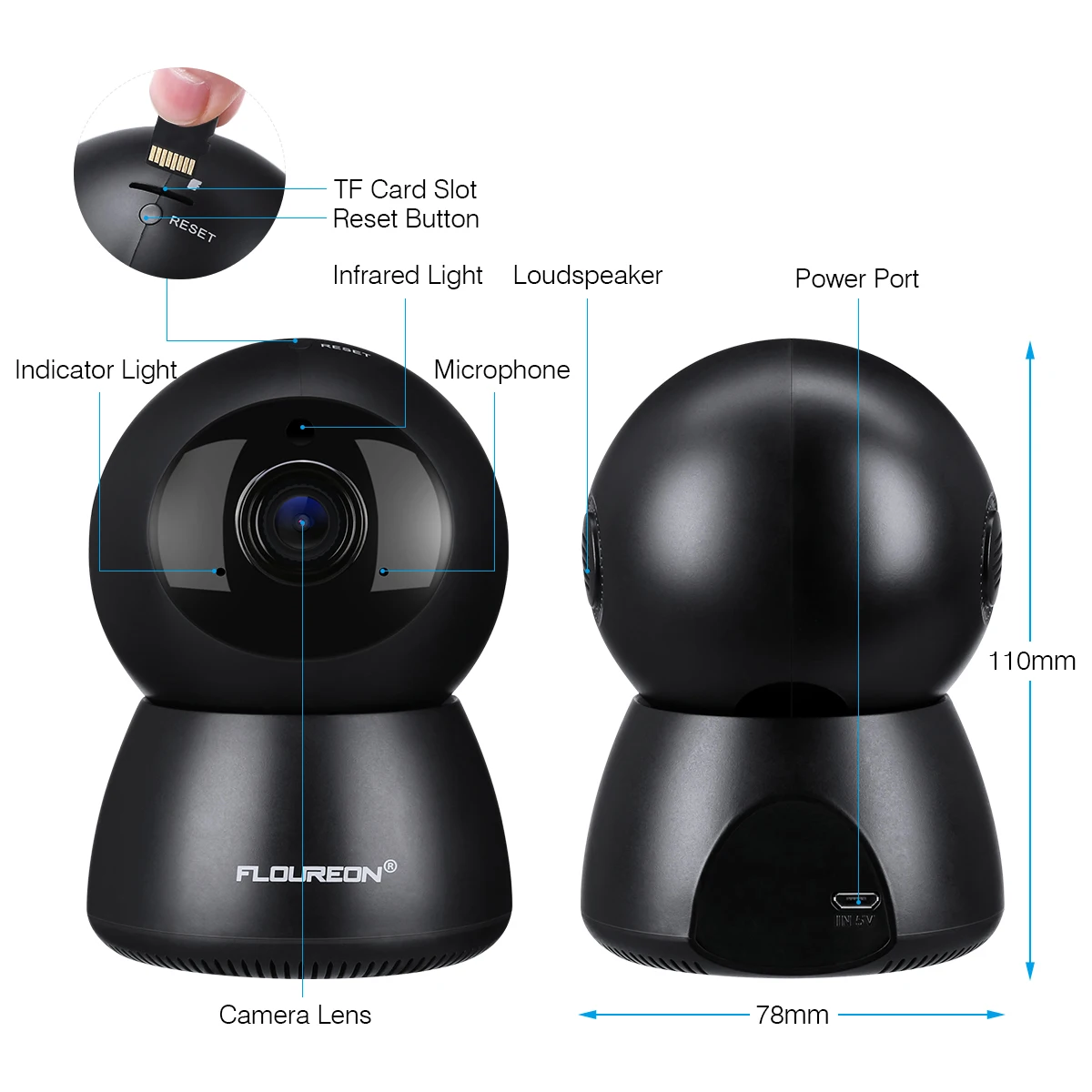 Floureon HD 1080P облачная Беспроводная ip-камера интеллектуального ...