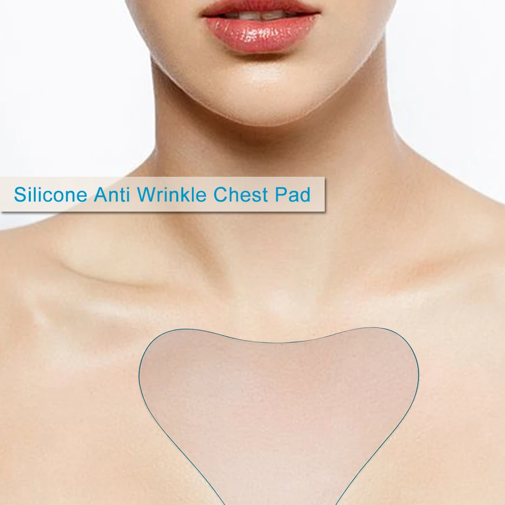Silicone Anti Wrinkle Chest Pad Reusable Invisible Self Adhesive Chest