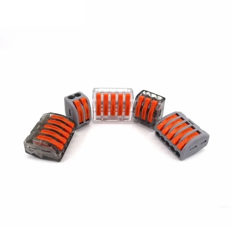 100PCS/BOX Wago Type Wire Connector Cage Spring Universal Fast Wiring ...