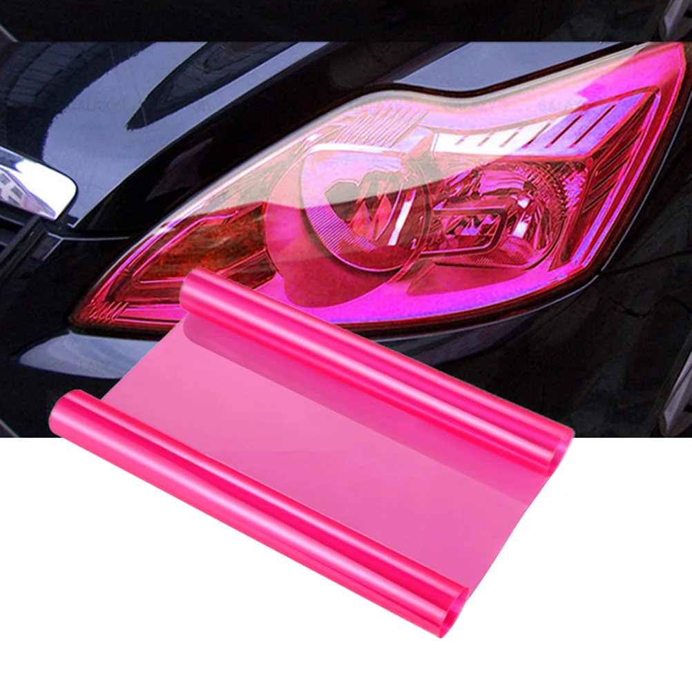 30X60-Cm-Pink-Car-Sticker-Smoke-Fog-Light-HeadLight-Taillight-Tint ...