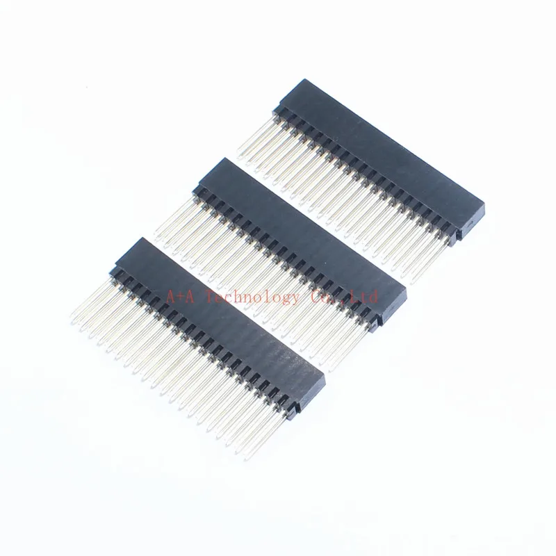 3pcs 2 x 20 Pins 2.54m Pitch Extra Tall Female Dual Row Short Pin Headers for Raspberry Pi ...