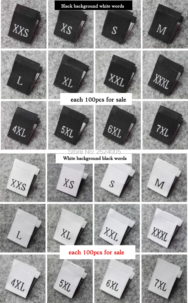 Wholesales Clothing Size Labels With Cut And Fold/number Tags/kids Size ...