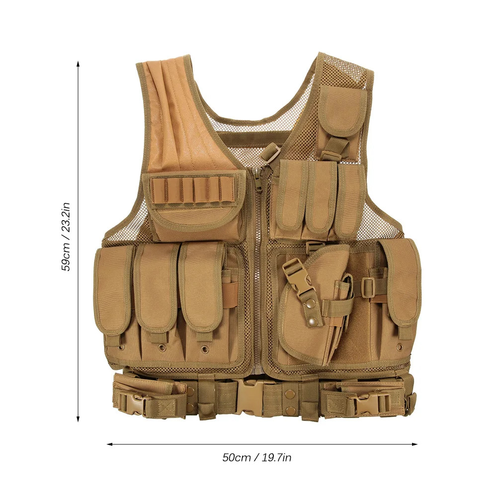 LIXADA Men Tactical Vest Airsoft Hunting Vest Military Molle Combat ...