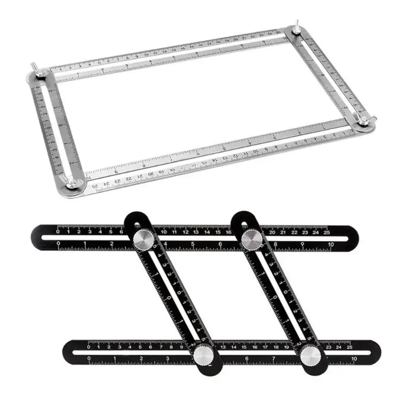Protractor Multi Angle Ruler Template 4 Folding Angle Measuring Tool Brick Tile Wood Corner