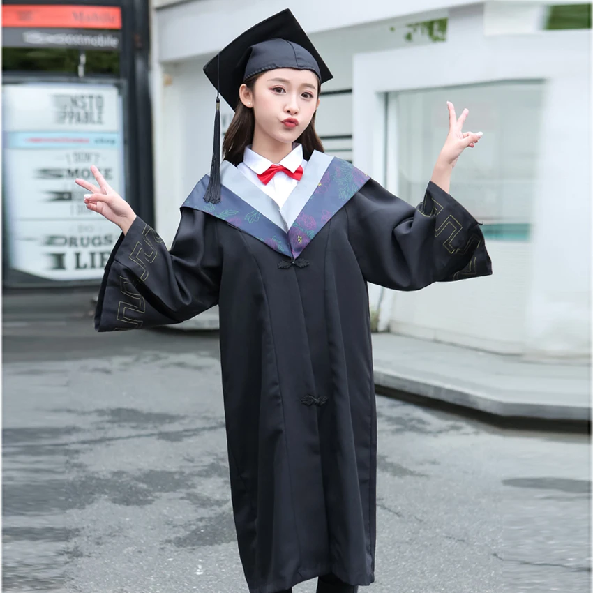 University School Student Uniform Clothing Set Graduate Gown+cap ...
