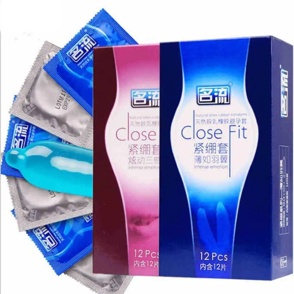 Personage 12 Pcsset Condom Smooth Thin Lubricated Natural Latex Condoms For Adult Sex Safer