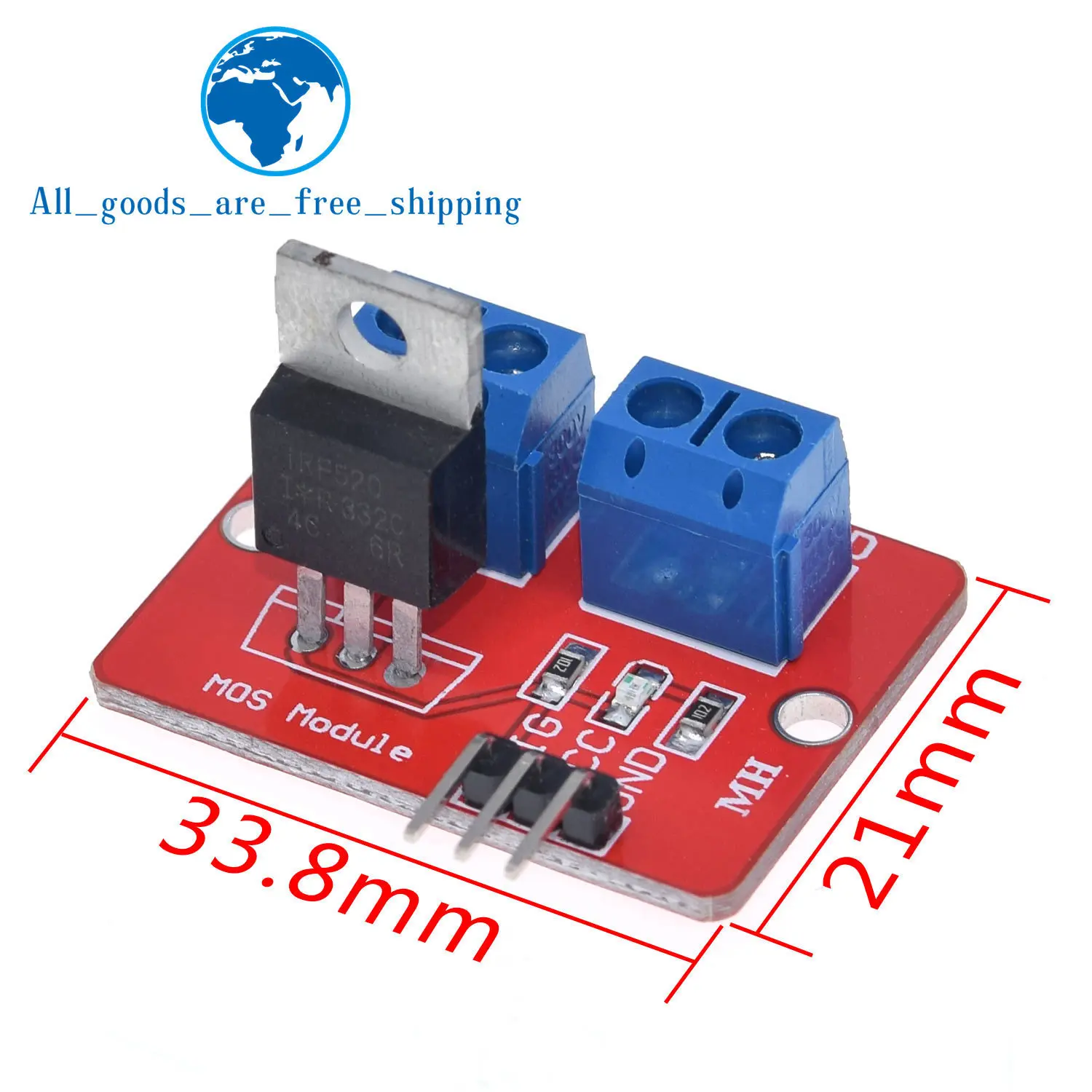0 24V Top Mosfet Button IRF520 MOS Driver Module For Arduino MCU ARM ...