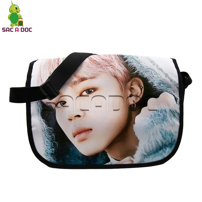 Kpop BTS JIMIN Messenger Bag Women Men Crossbody Handbag Travel Bags ...