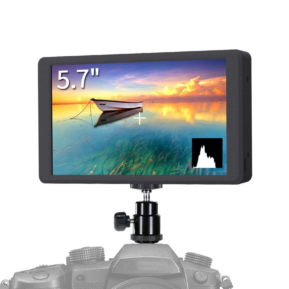 New 5.7 inch DSLR On Camera Field Monitor Small HD Focus Video Assist ...