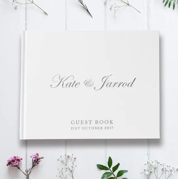 Custom White Wedding Guest Book Alternatives,personalize Wedding Memory ...