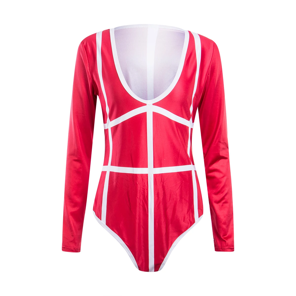 Sexy Bodysuit Women Long Sleeve Patchwork Slim Skinny Rompers Female ...
